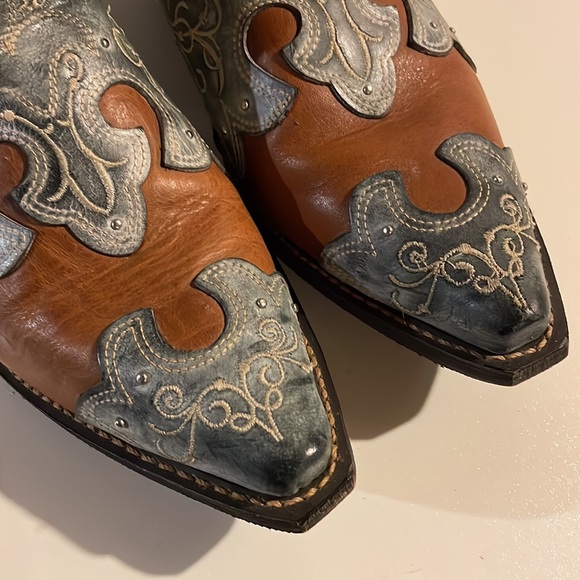 Boot Barn | Shoes | Blue And Brown Cowboy Boots | Poshmark